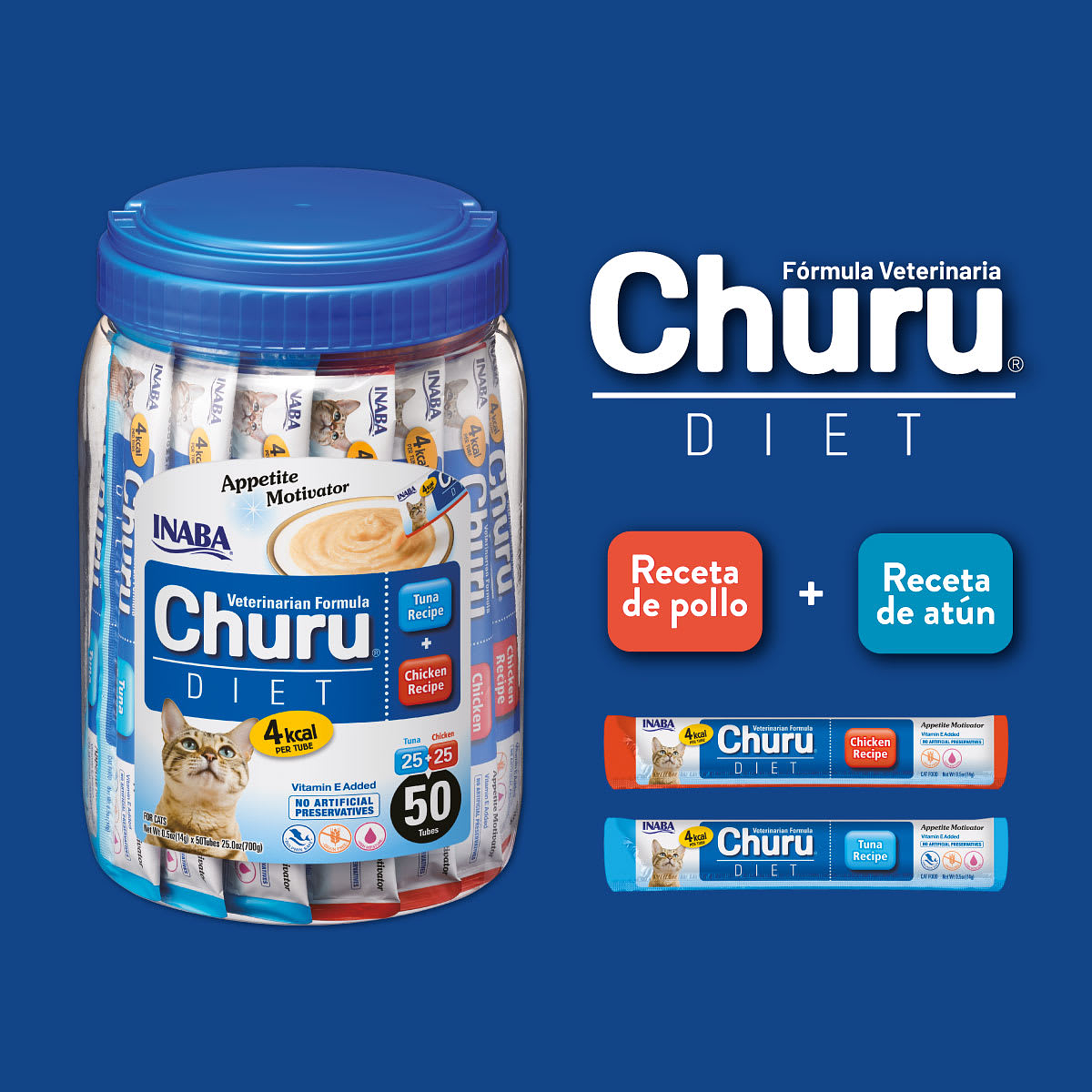 INABA CHURU DIET FRASCO 700GR VARIEDADES ATUN & POLLO...