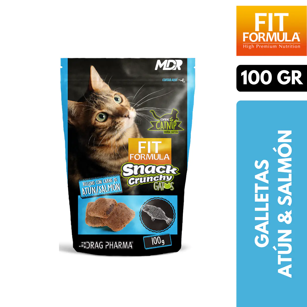 FIT FORMULA SNACK CRUNCHY GATOS CARNE DE ATUN & SALMO...