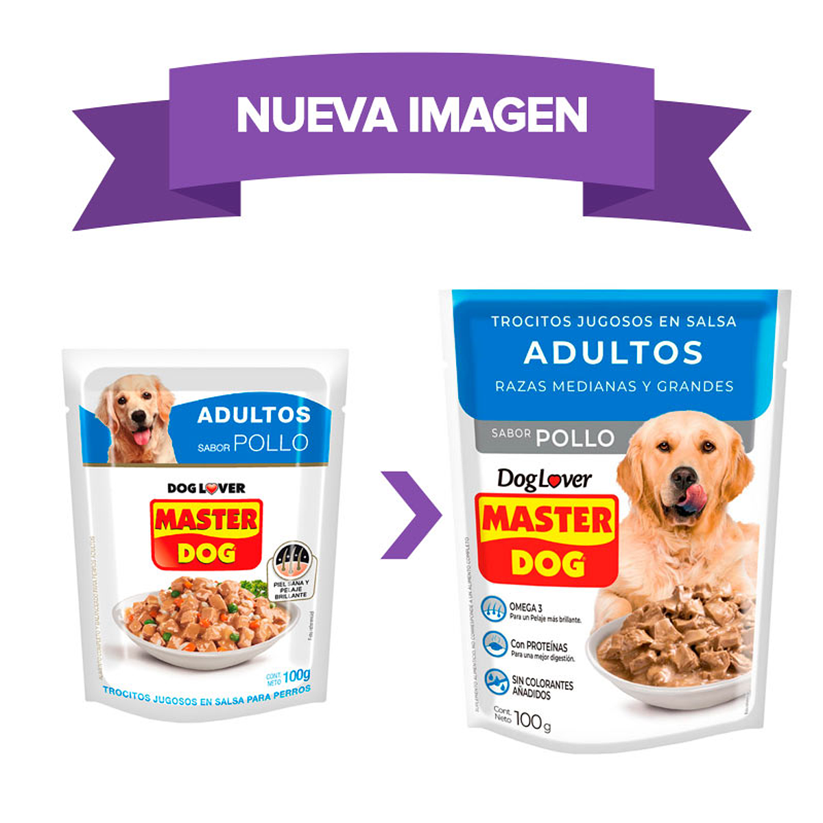 MASTER DOG SACHET ADULTO POLLO 100GR - 10 UND