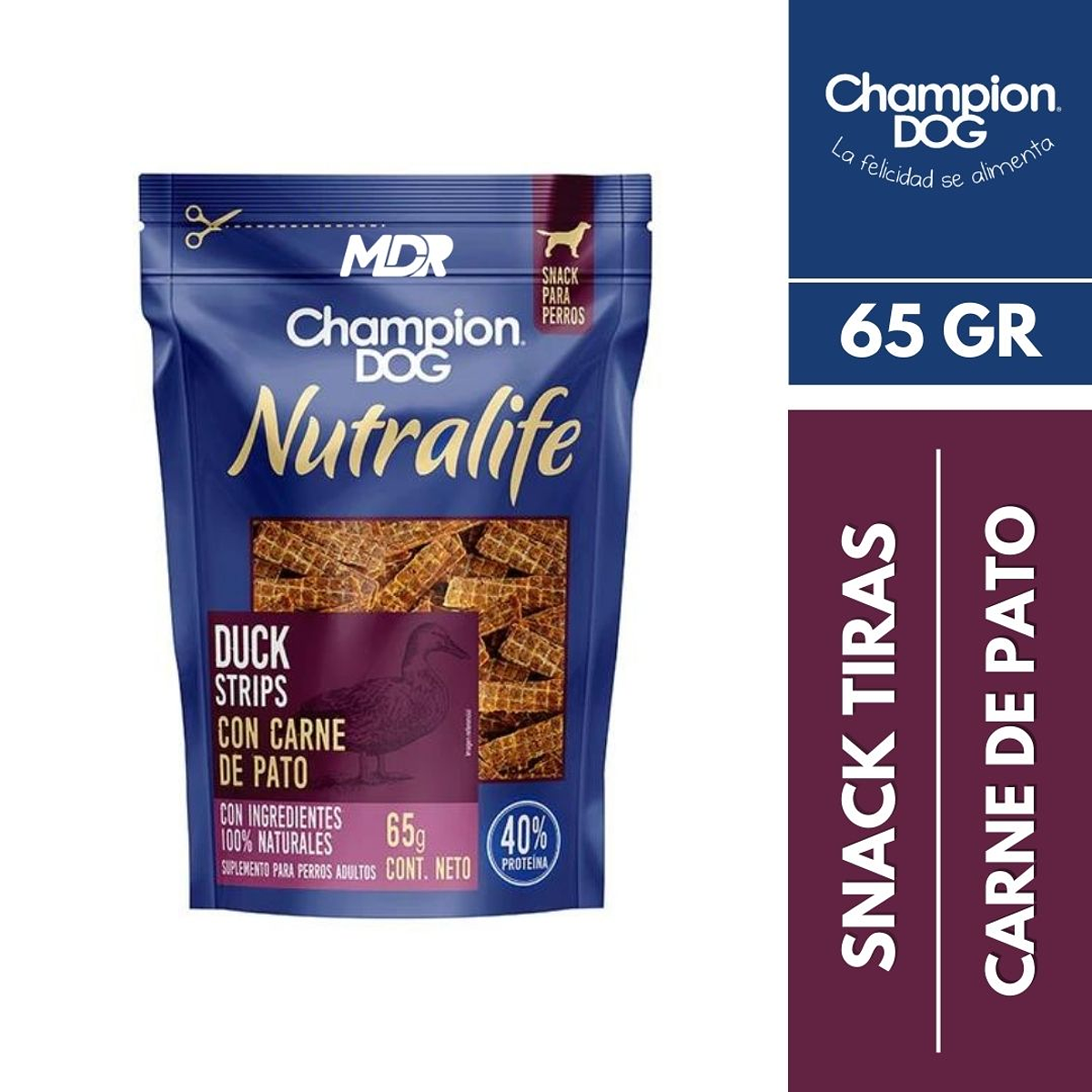 CHAMPION DOG NUTRALIFE DUCK STRIPS 65GR