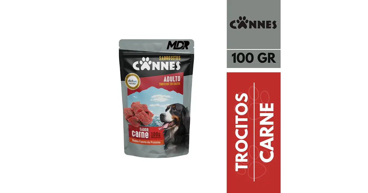 CANNES SACHET TROCITOS EN SALSA CARNE 100GR x24 UND