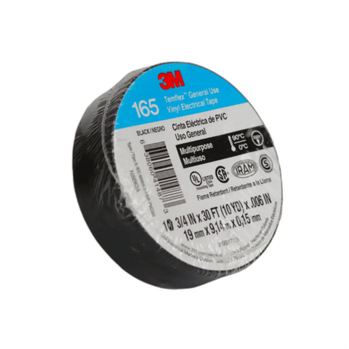 Cinta Aisladora Negra 19mm x 9,14m x 0,15mm 10 Yardas (Mayor