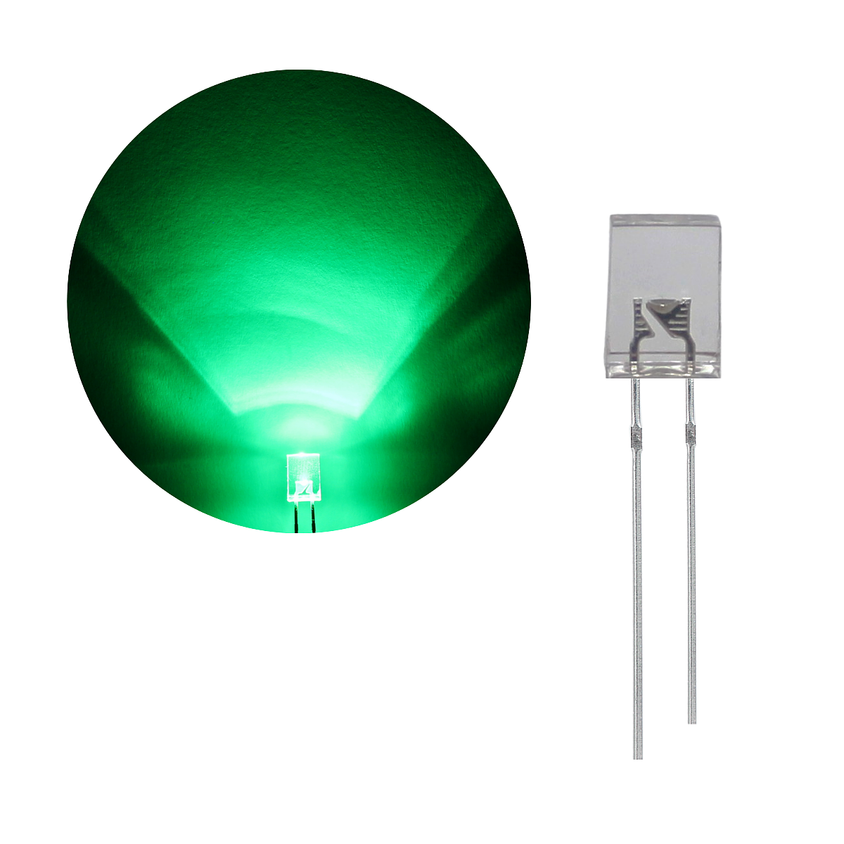 2x5x7mm square LED/ Rectangular Ultrabrillante / Verde