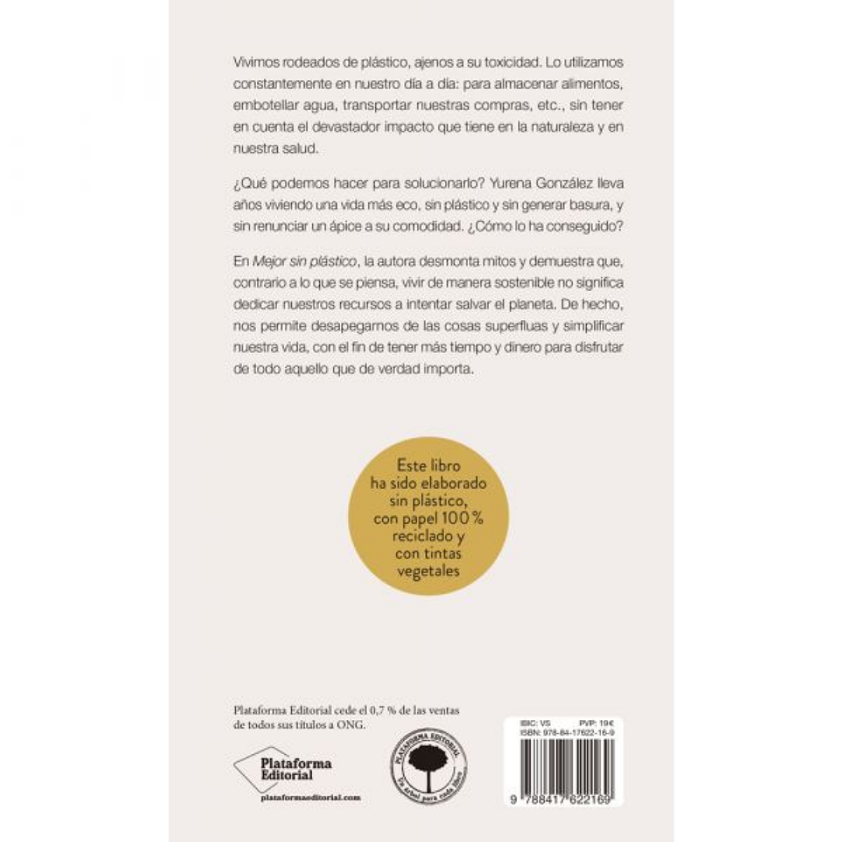 Libro Mejor sin plástico. Autor: González, Yurena