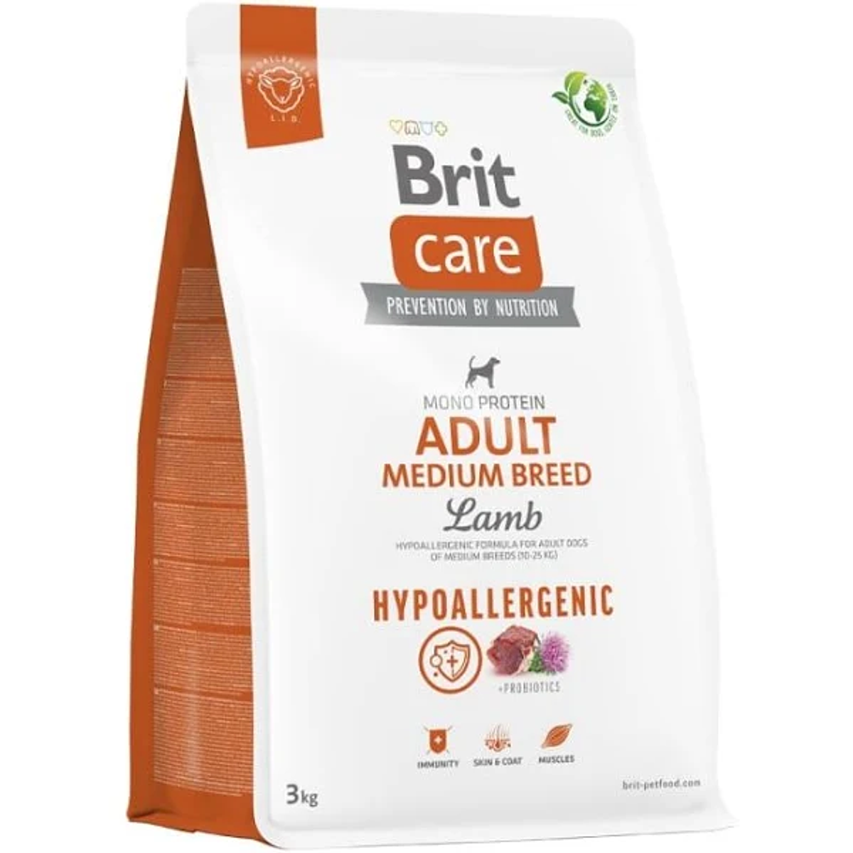 BRIT CARE ADULT MEDIUM BREED LAMB HYPOALLERGENIC 12 KG