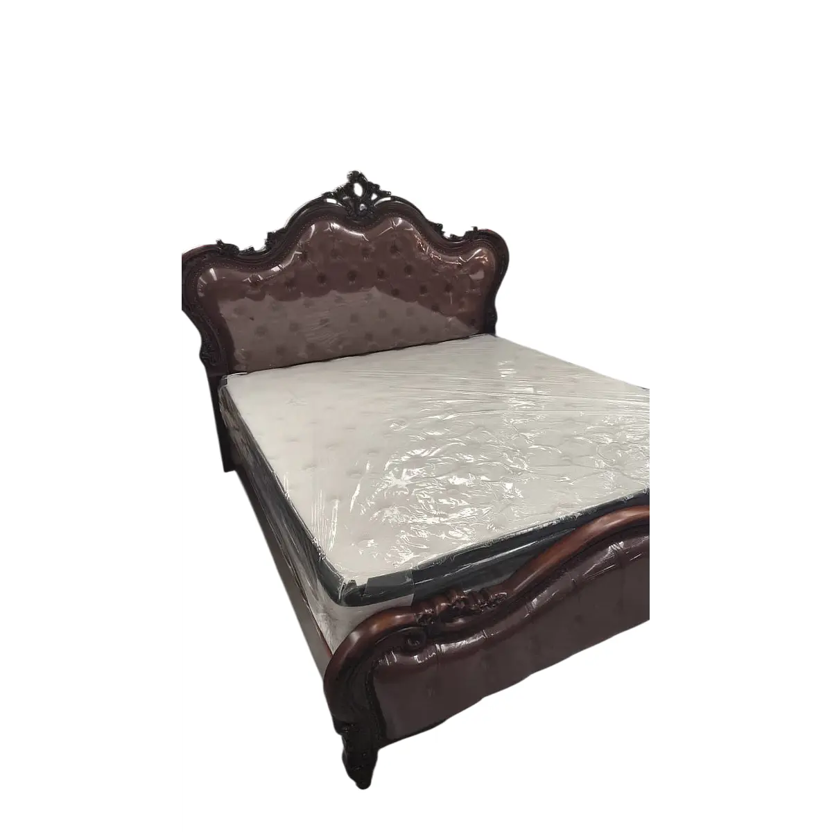 CAMA DE MADERA TAPIZADA STIRIL