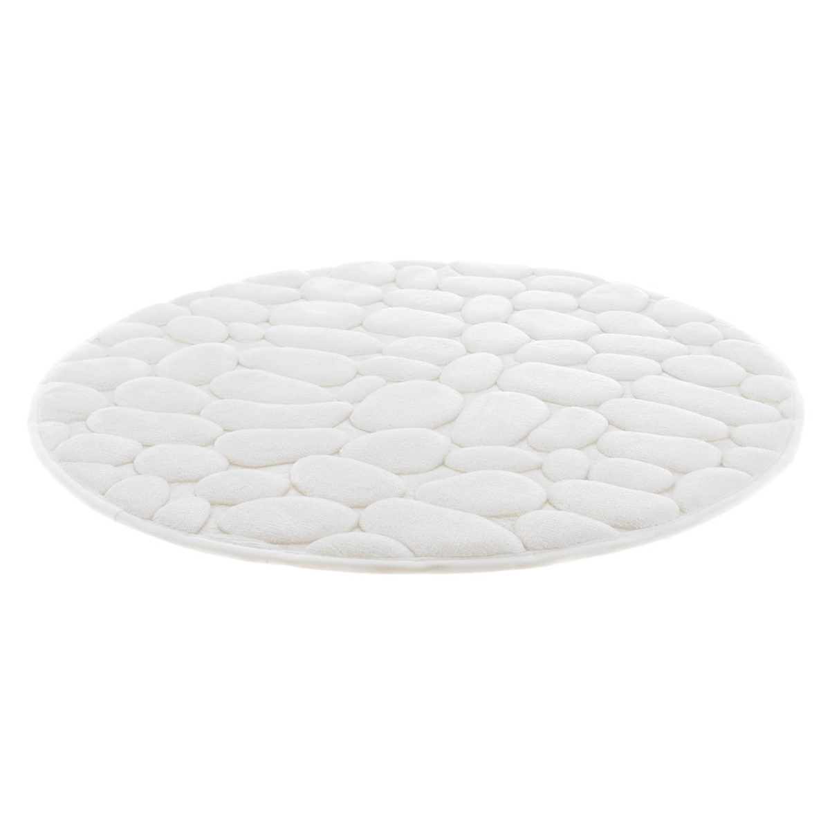 Piso para Baño Piedra 60 cm 12 mm Memory Foam Redondo Blanco