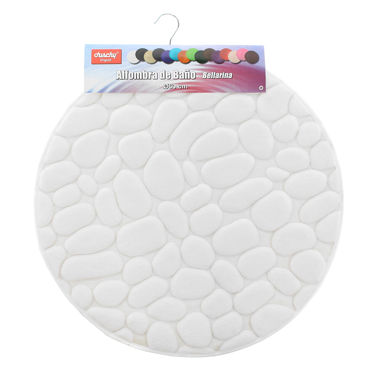 Piso para Baño Piedra 60 cm 12 mm Memory Foam Redondo Blanco