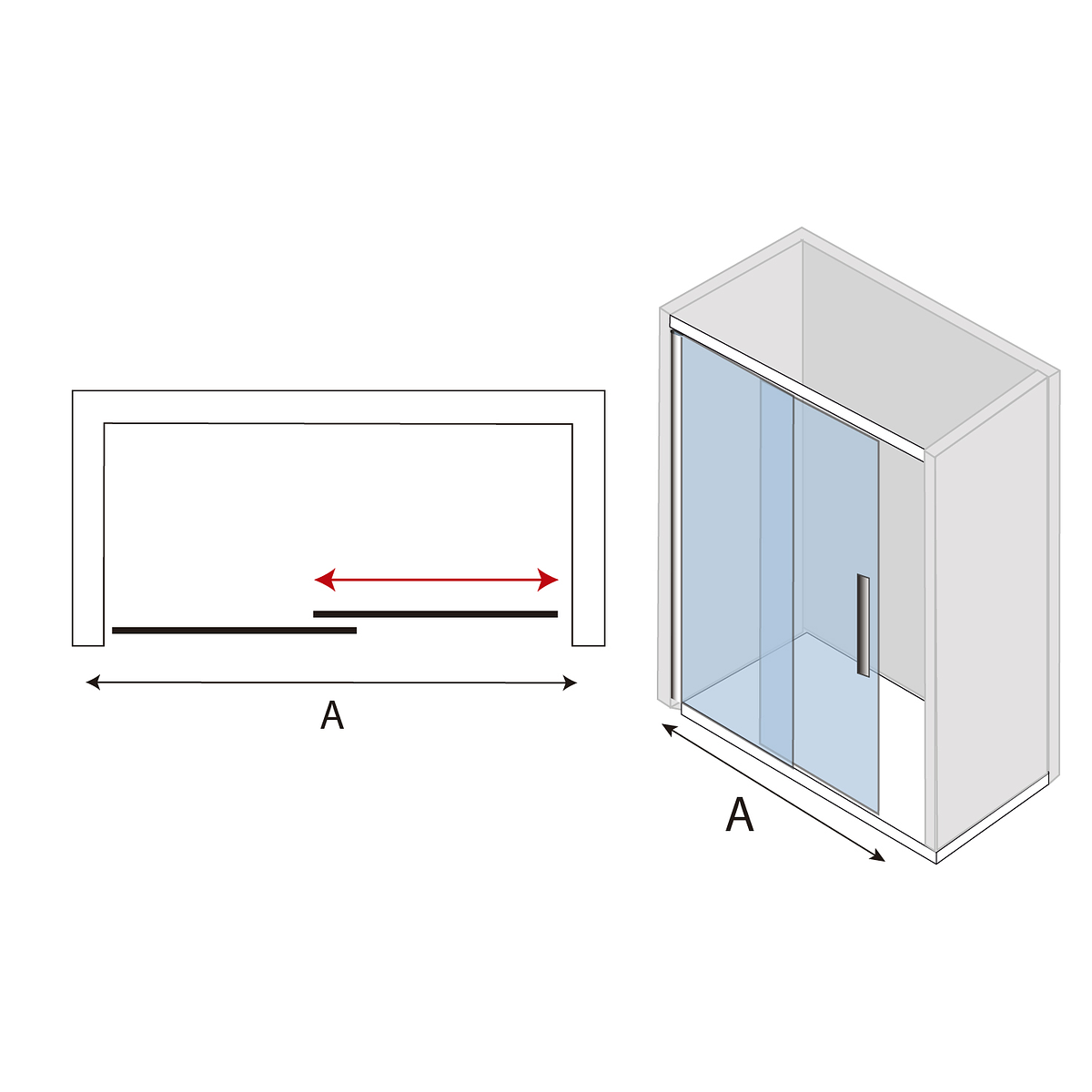 Mampara Corredera Frontal Light 120 cm