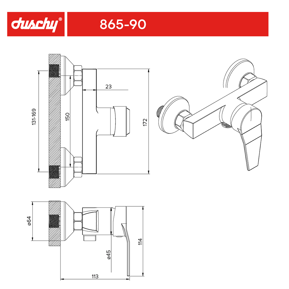 Monomando Solo Ducha Compass Cromado