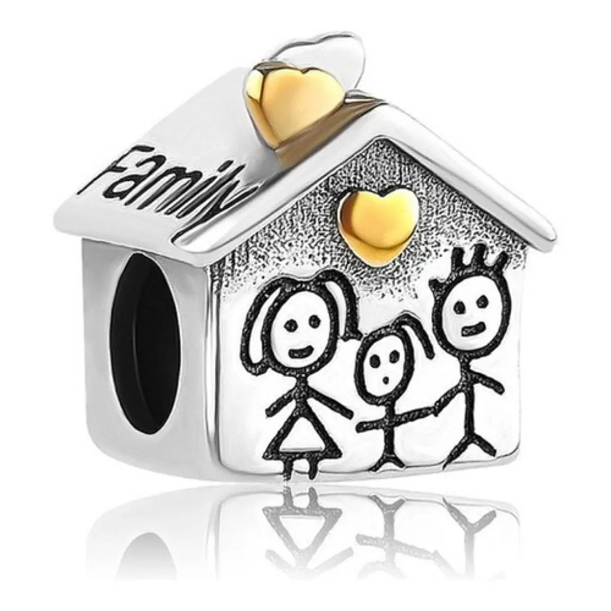 Charm Family House Casa Familia Plata Ley 925 Estilo Pandora
