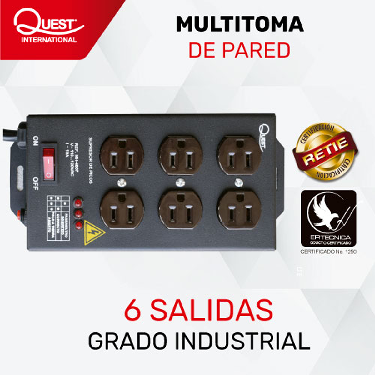 Multitoma de Pared con 6 salidas | DAGA S.A - TIENDA EN LINEA