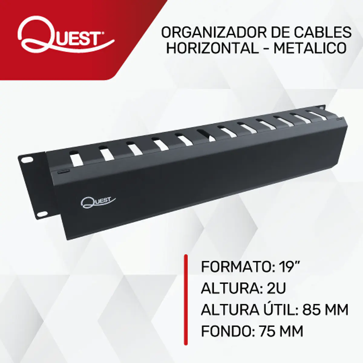 Organizador de Horizontal Metalico de 2U de 85 x 75 mm | DAGA S.A ...