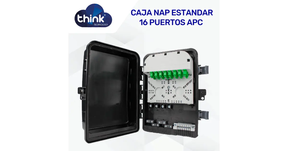 Caja NAP ESTANDAR para poste 8 puertos, conectores SC / APC