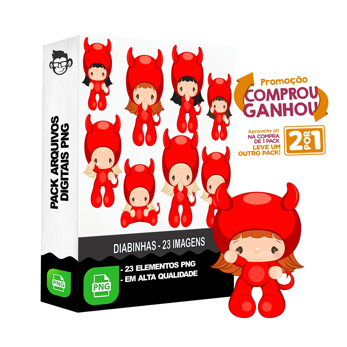 Kit Digital Diabinhas sem fundo Png