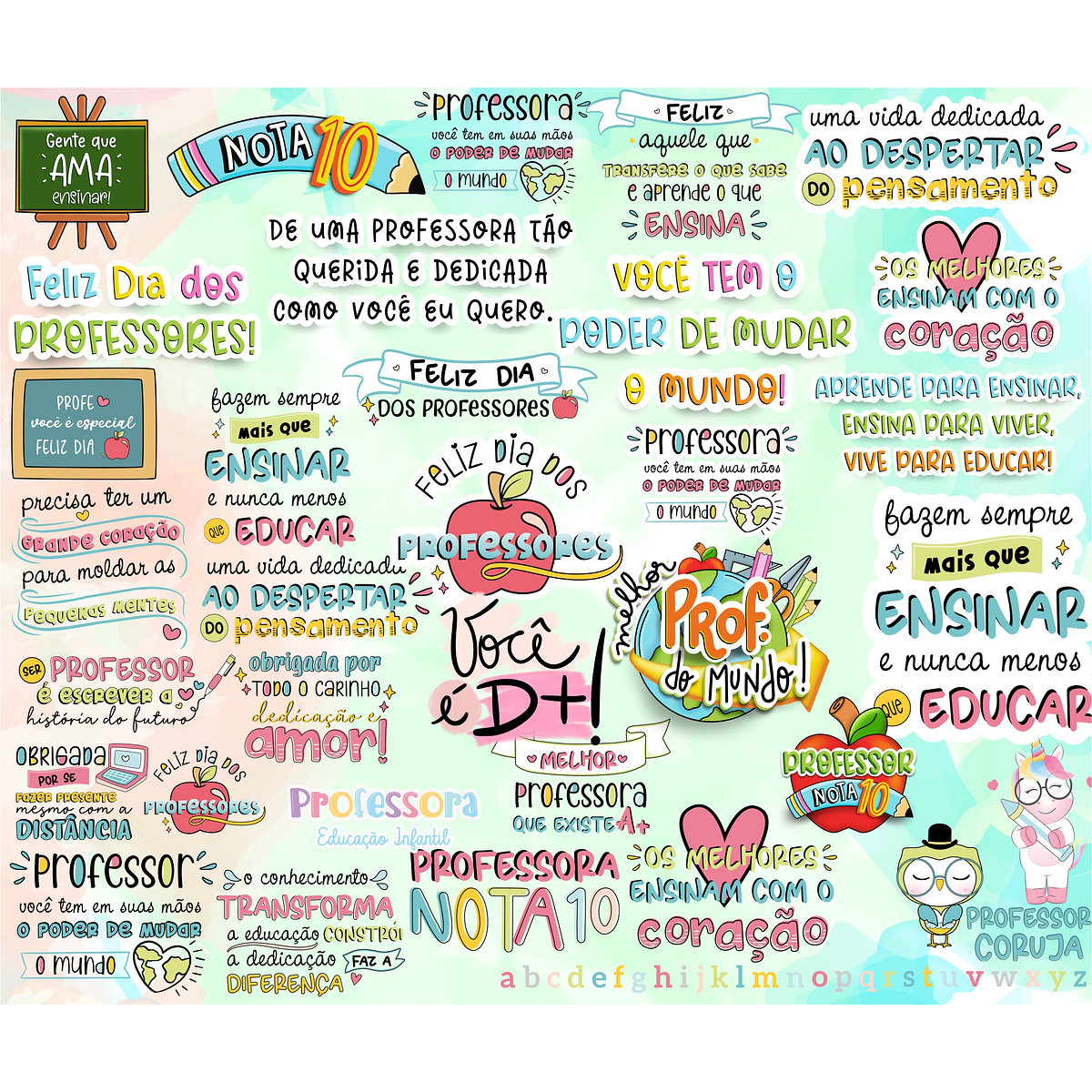 Kit Digital Lettering Frases Dia dos Professores Arquivos...