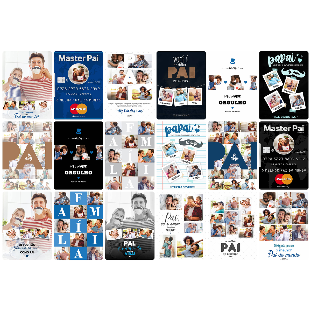 Arte Quadro Dia dos Pais 35 Arquivos Editáveis + Pdf Png