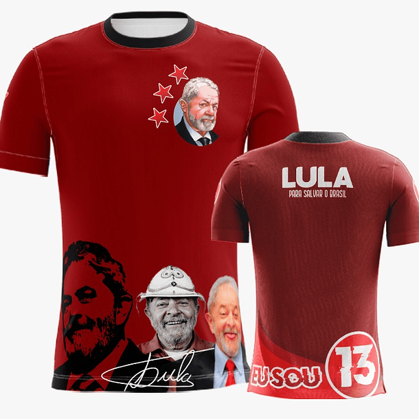 10 Artes Vetor Camisa Lula Eleições Política Sublimação A...