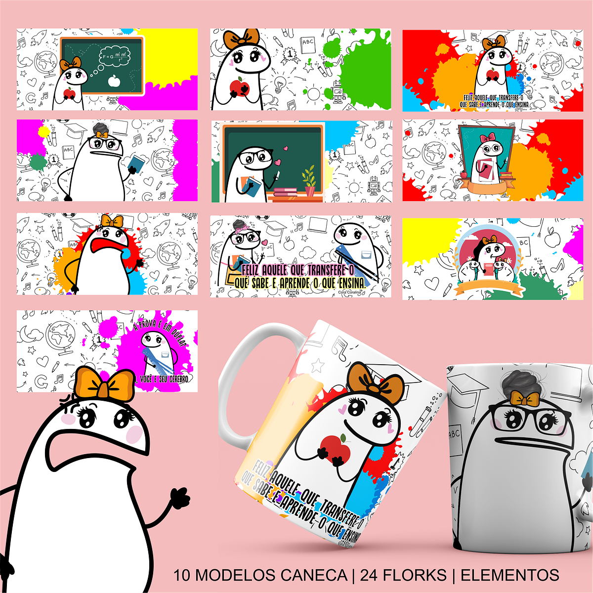 Kit Digital Flork Dia dos Professores sem fundo Lt23 Arq...