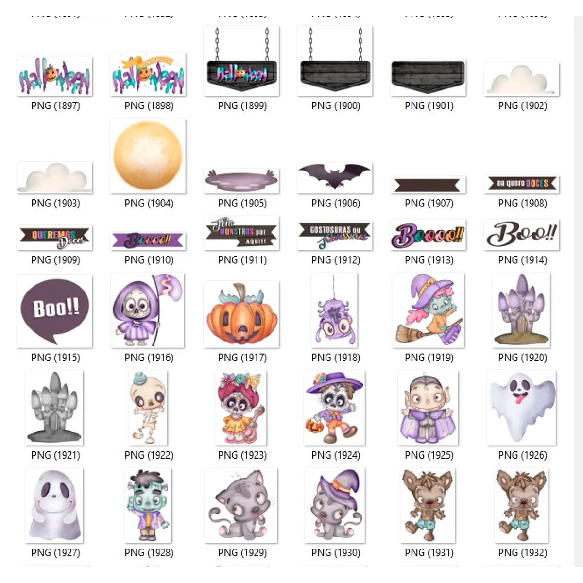 Kit Digital Halloween Dia das Bruxas Arquivos Png e Jpg