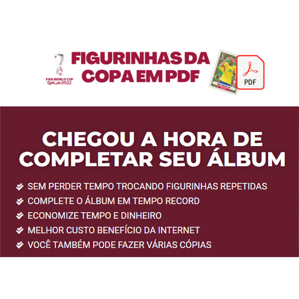 Figurinhas da Copa em PDF - Todas Figurinhas para Imprimir