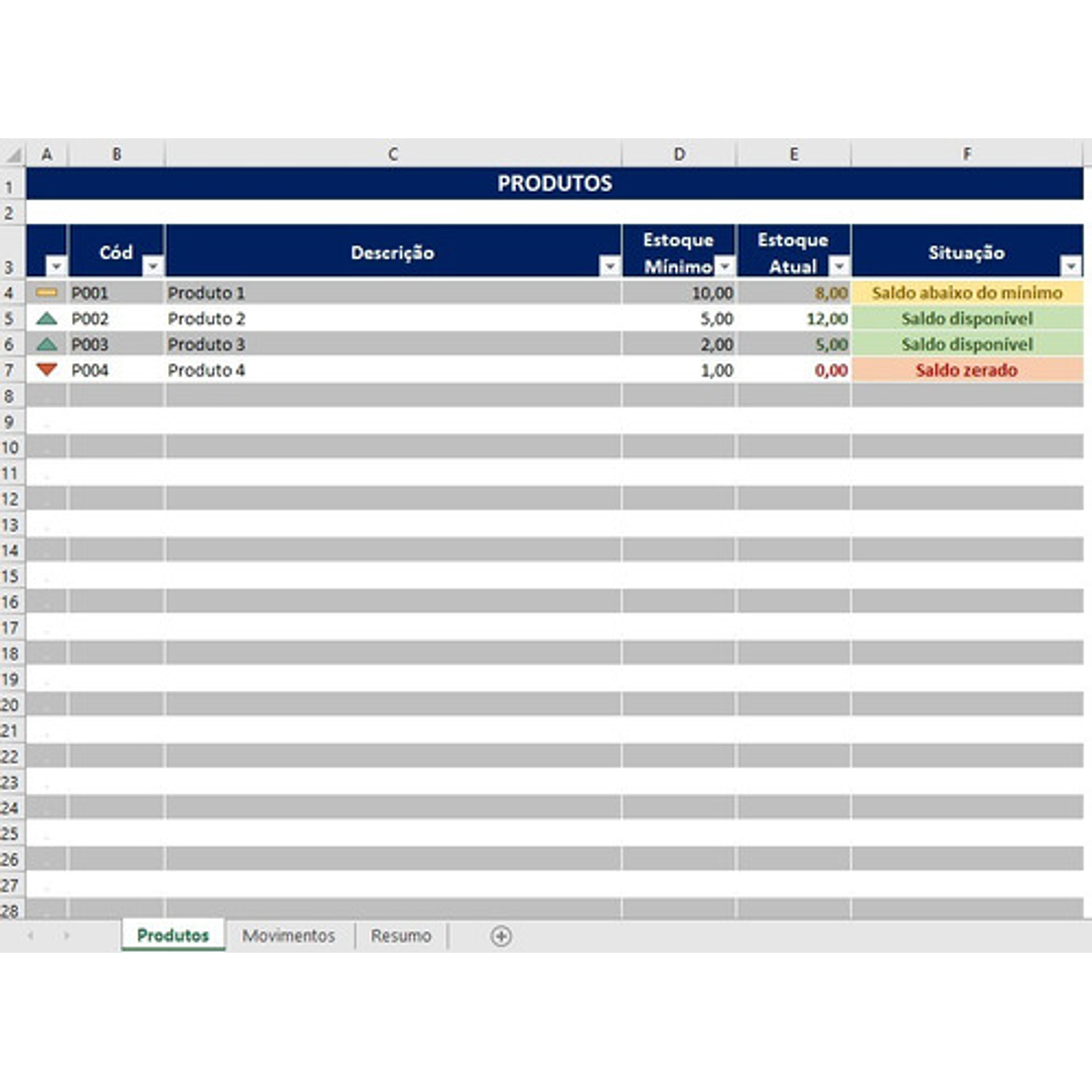 Planilha Controle De Estoque