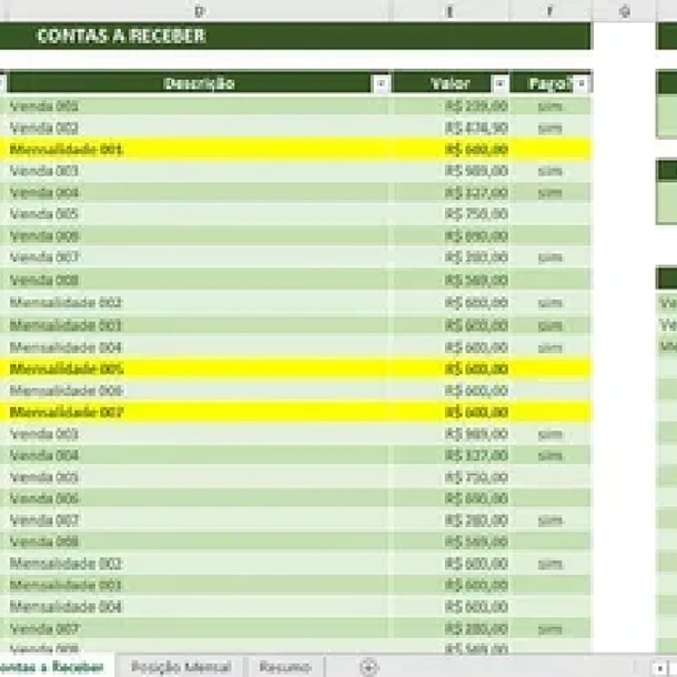 Planilha Contas A Pagar E Receber