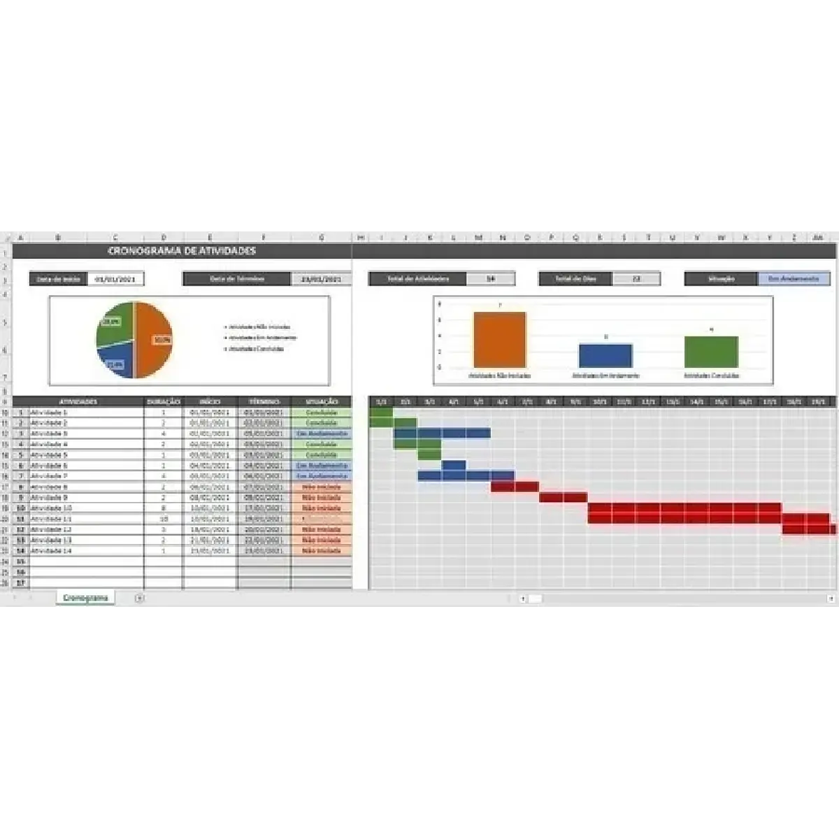 Planilha Controle De Tarefas Cronograma De Atividades Studios Cat ...