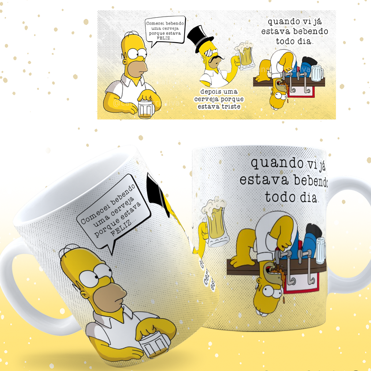 Arte Caneca Os Simpsons Coleção Arquivo Png