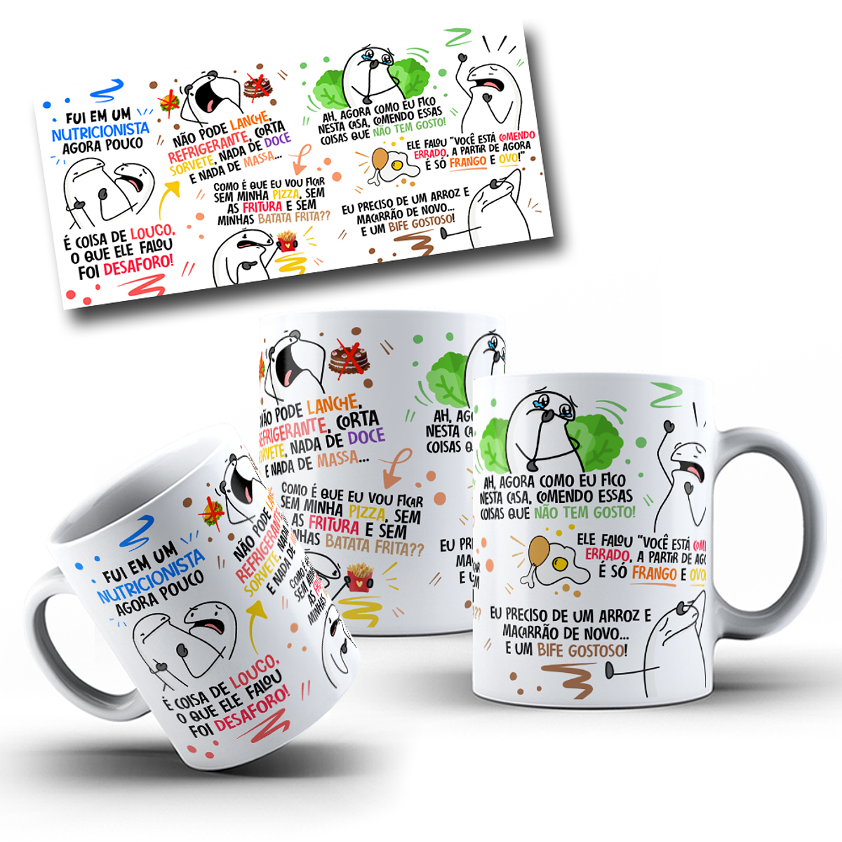 Arte Caneca Fui em Um Nutricionista Agora Pouco Flork Masc..