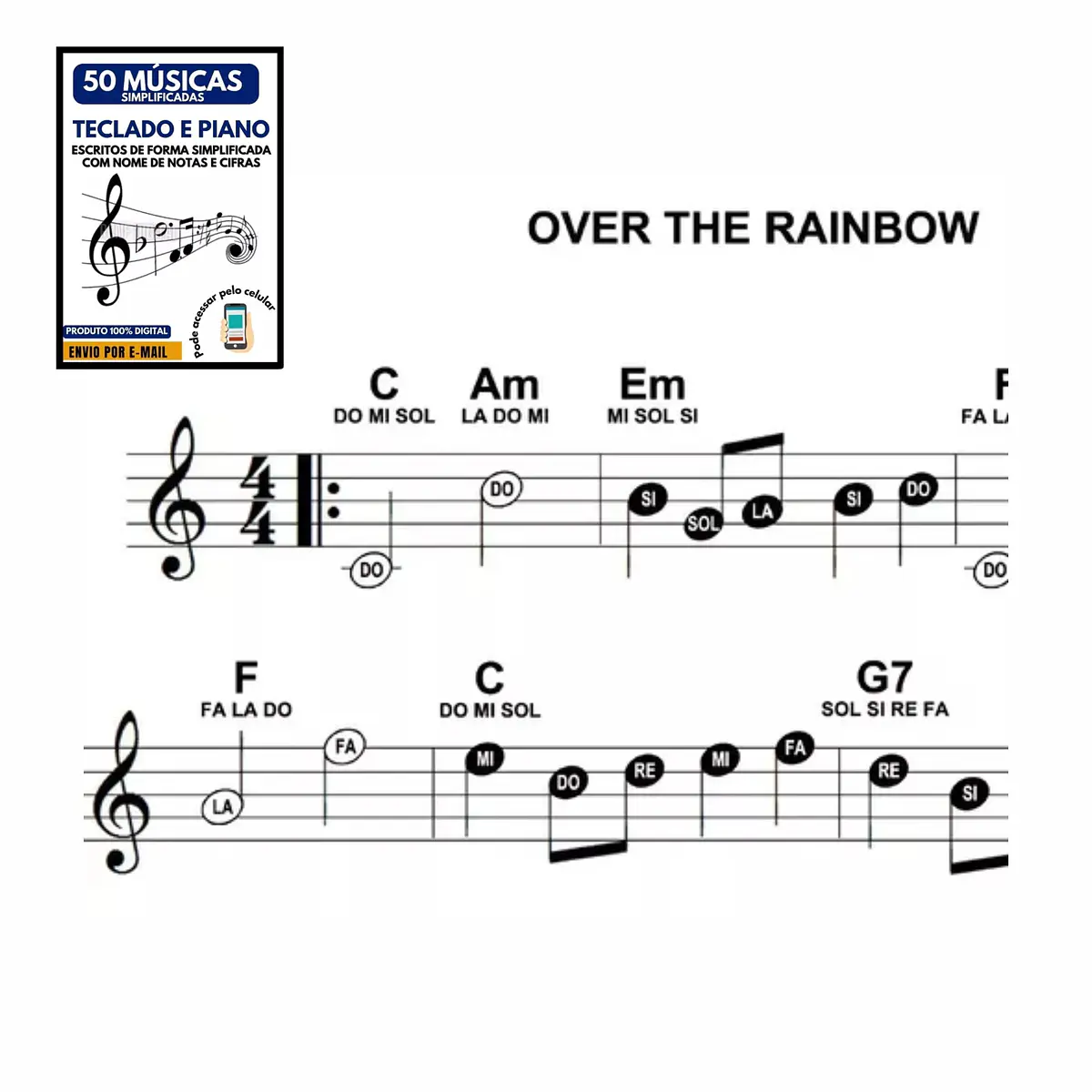 50 Partituras Para Iniciante - Teclado e Piano Descomplicado