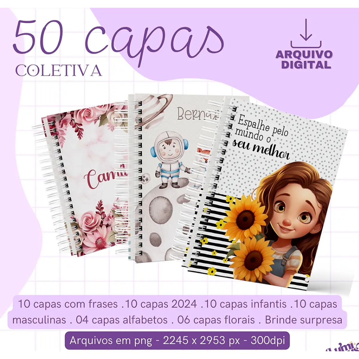50 Artes para Capas Agendas 2024 Arquivo em Jpg
