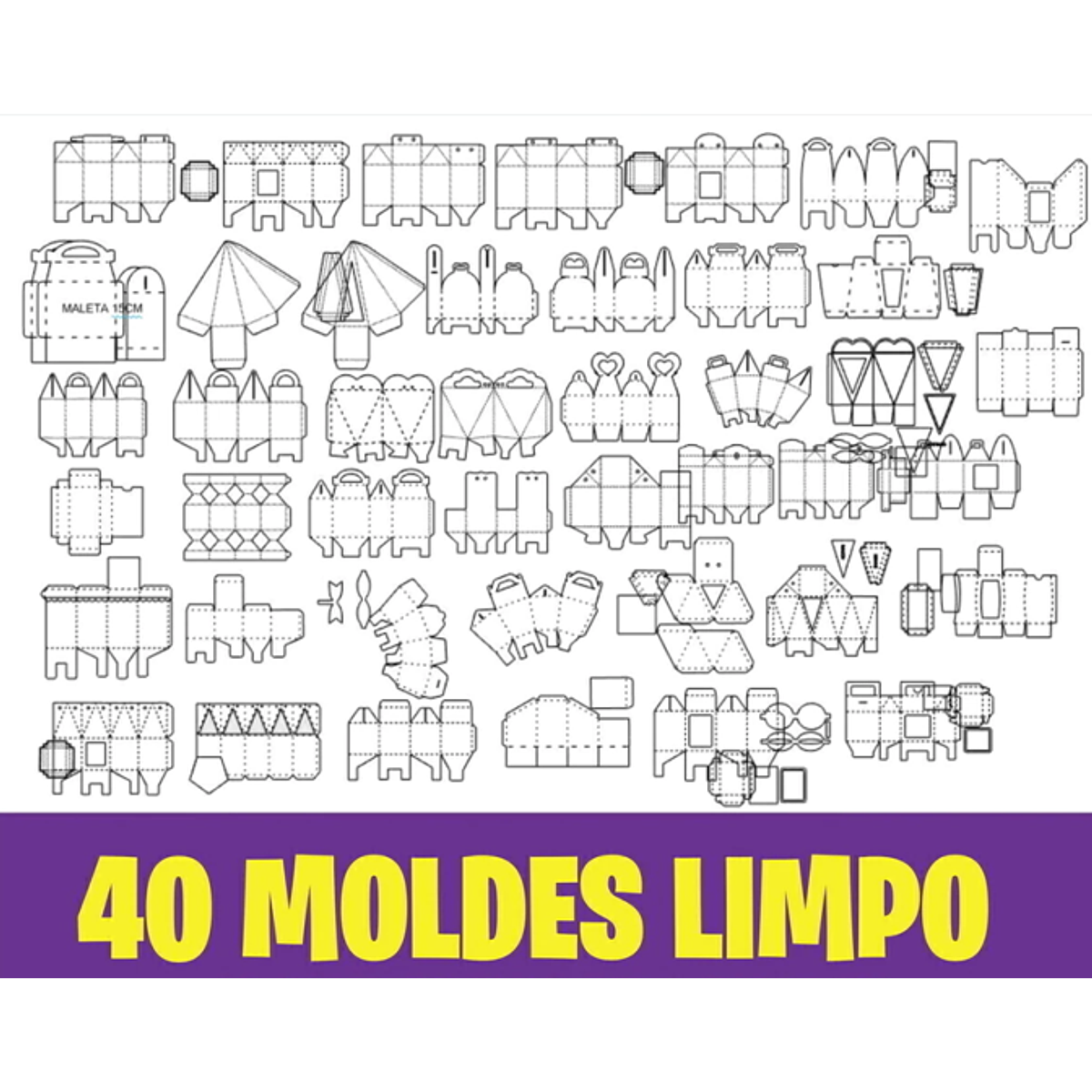 40 Moldes Limpos para Caixinhas em Studio