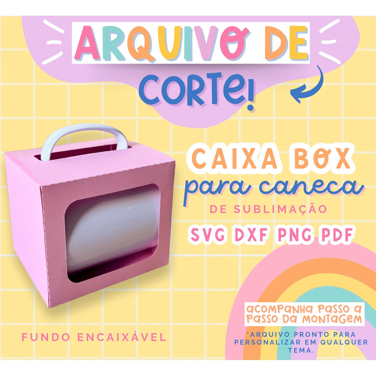 Arquivo de Corte Caixa Box para Caneca Pdf