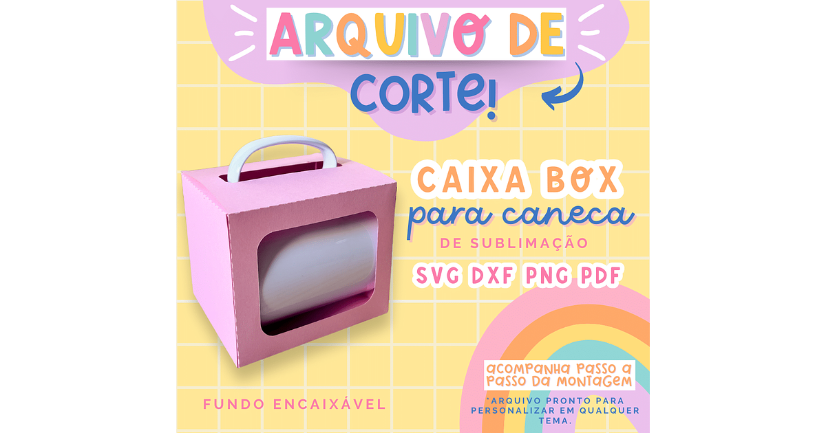 Arquivo de Corte Caixa Box para Caneca Pdf