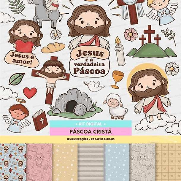 Kit Digital Jesus Deus Cristã em Png