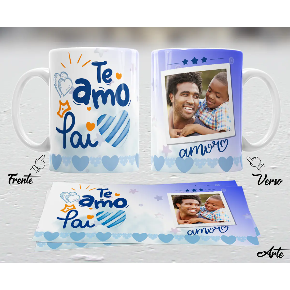 10 Artes para Caneca Dia dos Pais em Arquivo Editável