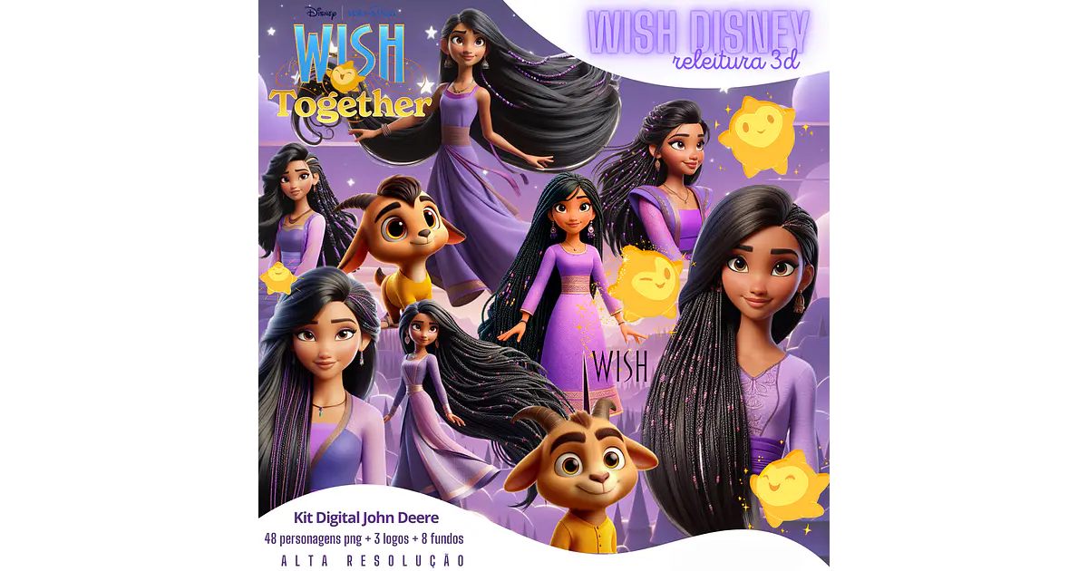 Kit Digital Wish Disney em Png