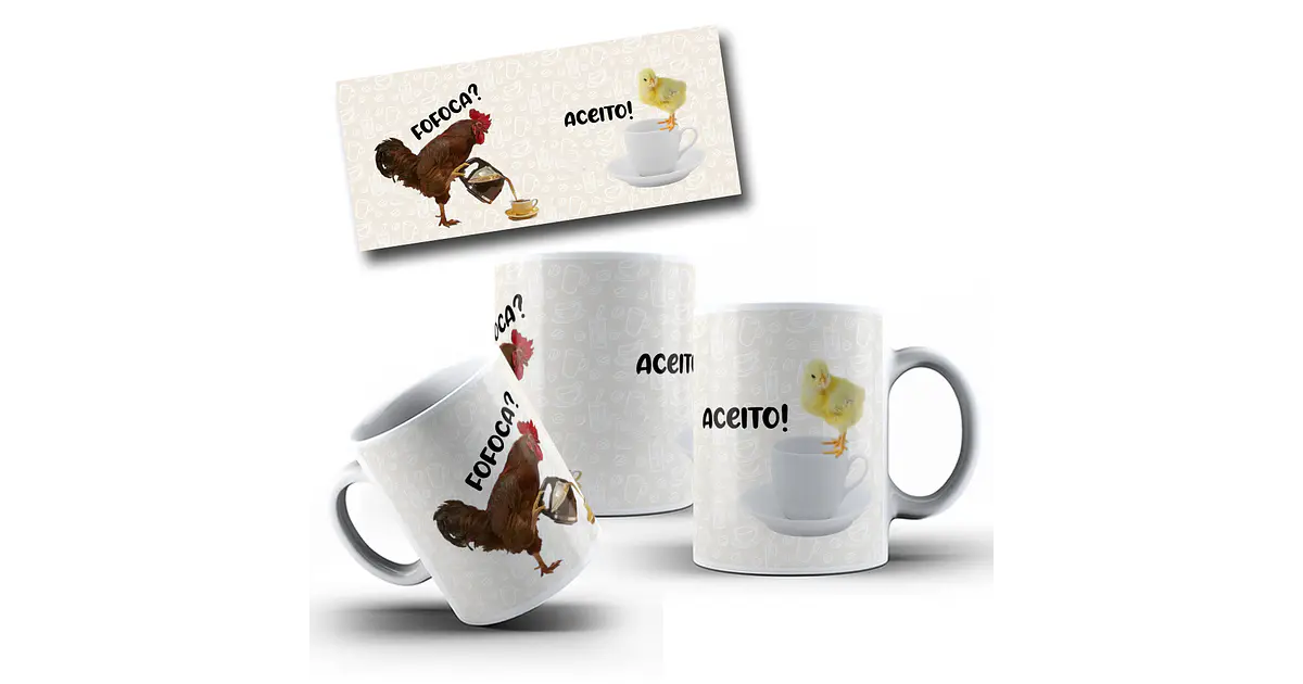 Arte para Caneca Meme Fofoca? Aceito! Arquivo em Jpg