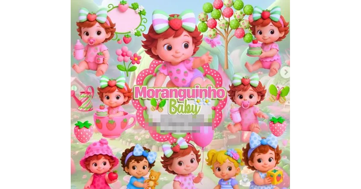Kit Digital Moranguinho Baby Arquivo em Png
