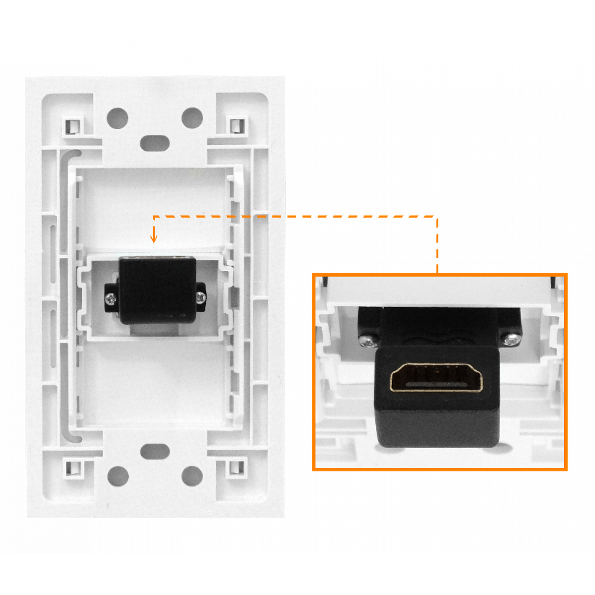 Faceplate HDMI-HH Hembra-Hembra sin-cable 70x114mm | Easytech store
