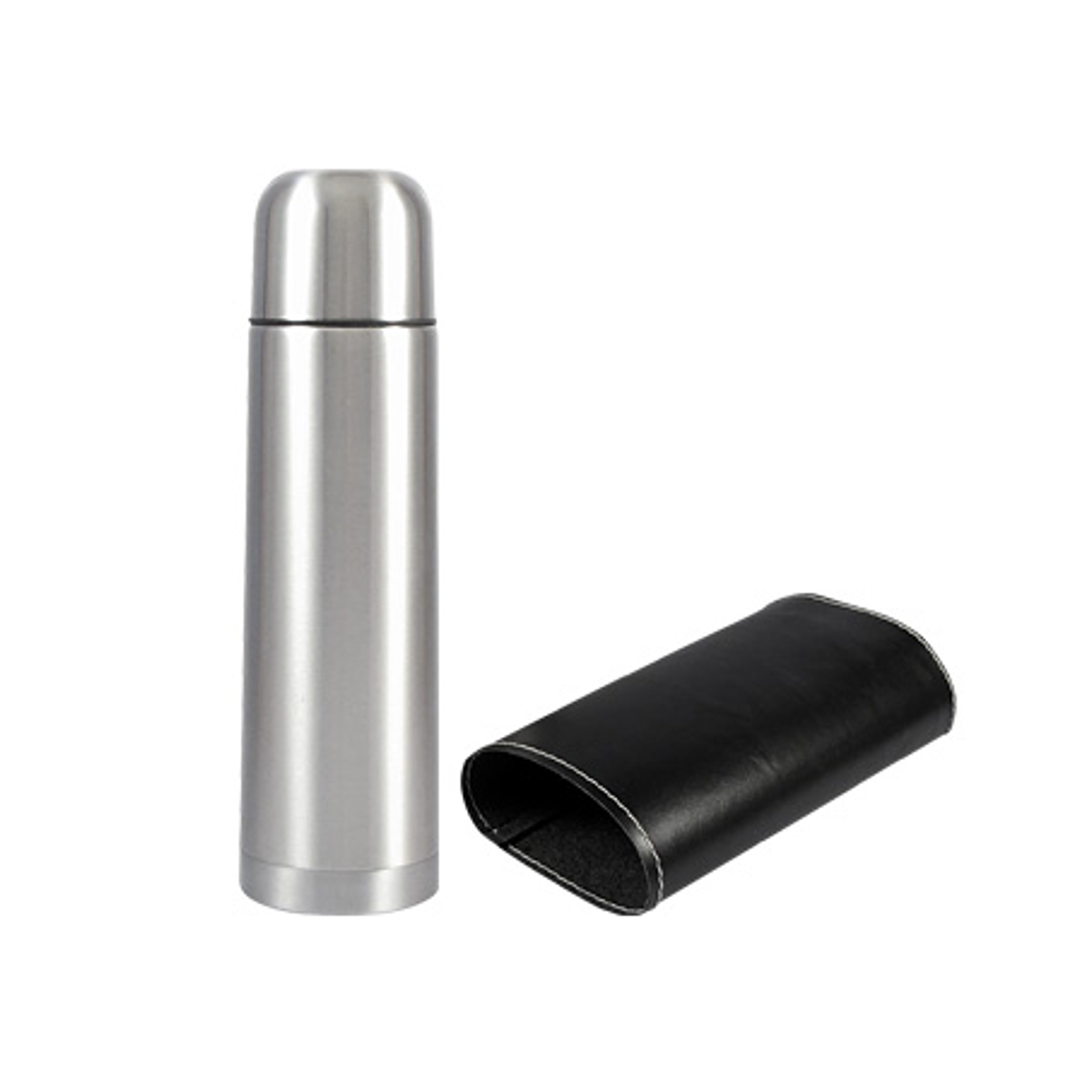 Termo de Acero Inoxidable con funda de Eco Cuero