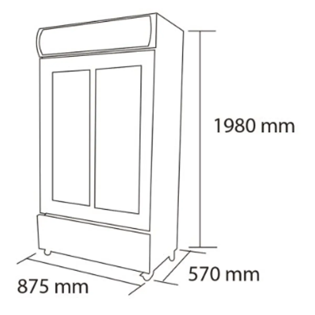 Visicooler 600 Lts. 880 X 600 X 1980 Mm.