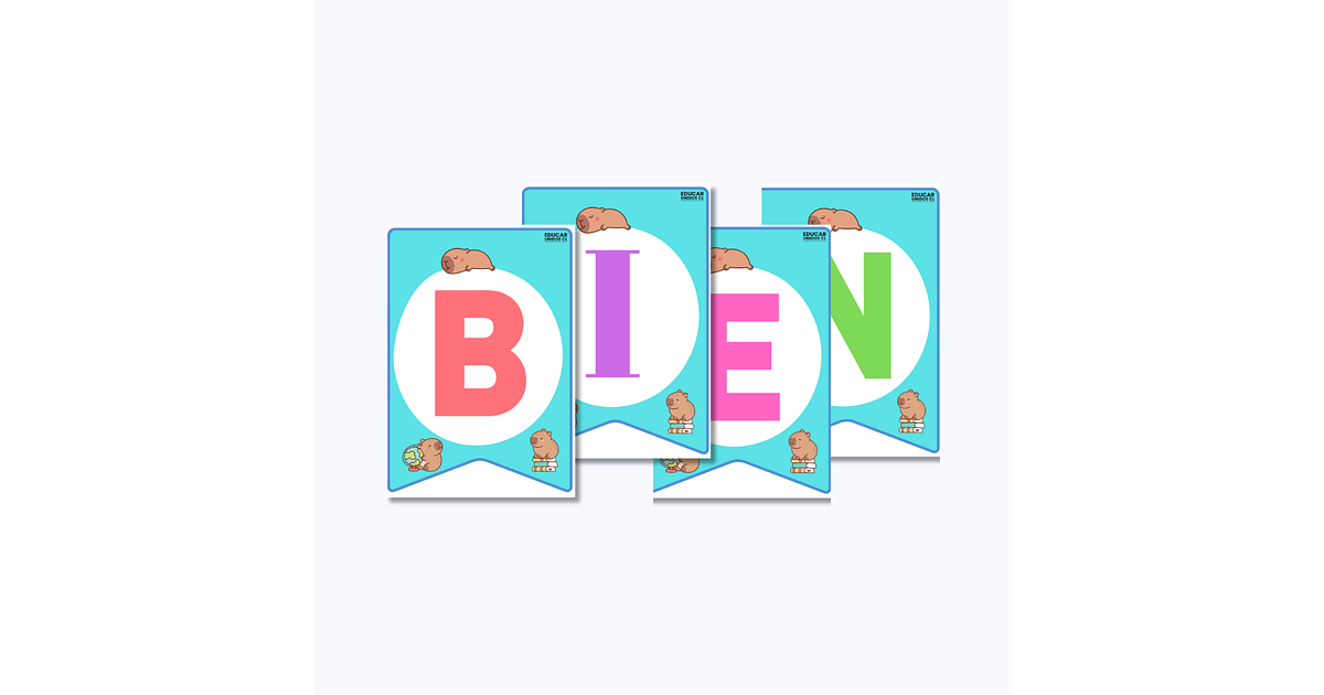 Banderines - Bienvenidos a clases - Capibaras (Descargable e