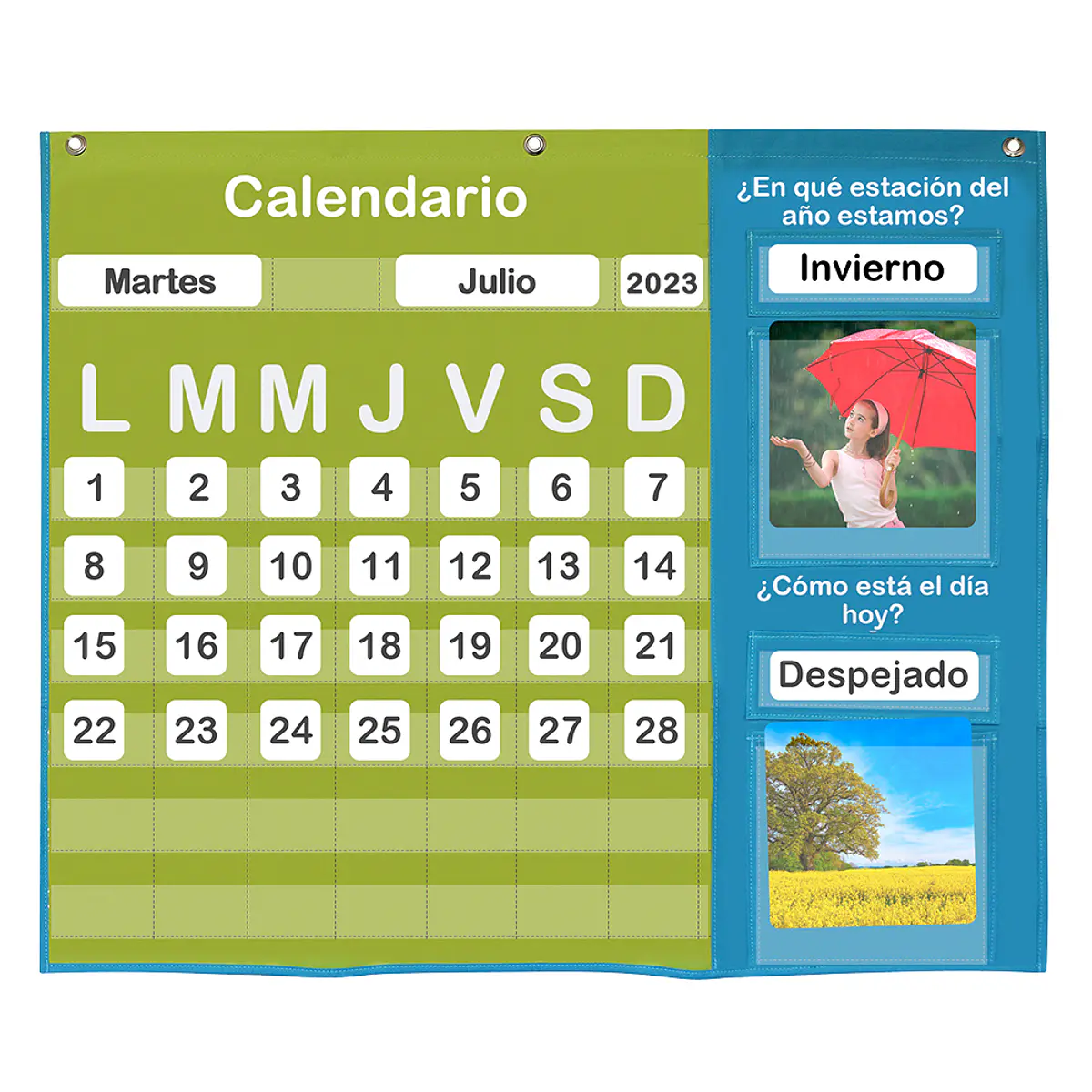 Panel de Aprendizaje Calendario meteorológico