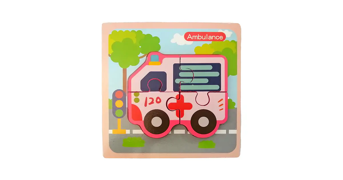 Puzzle Madera Ambulancia 5 Pcs