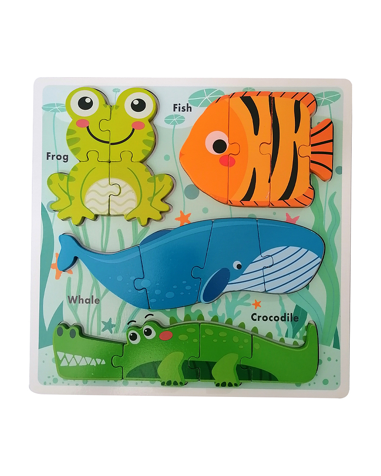 Panel de 4 Puzzles Animales Acuáticos