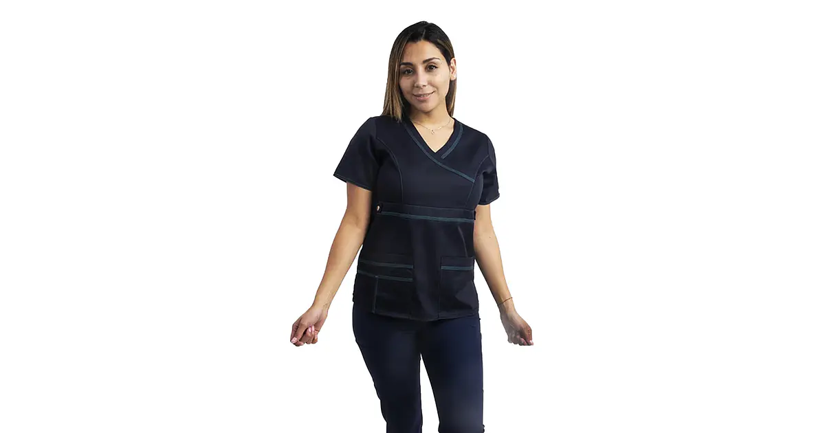 Top Médico Para Mujeres Color Azul Marino Con Hilo Calipso