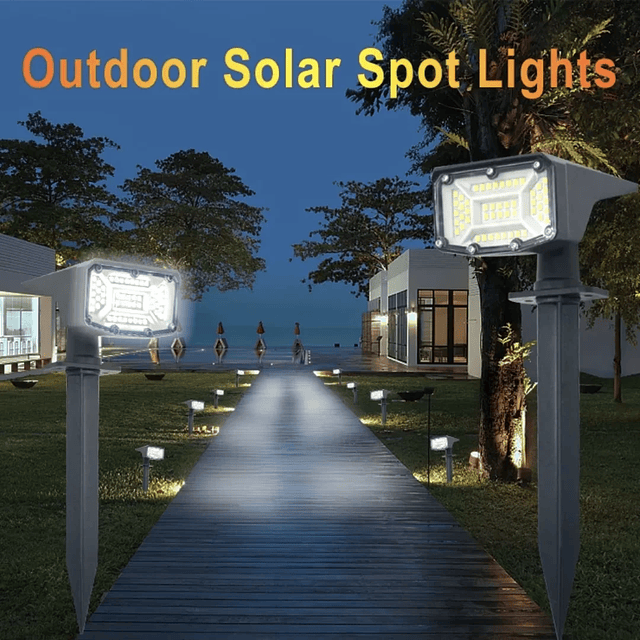 Pack x2 foco solar exterior jardín estaca led impermeable