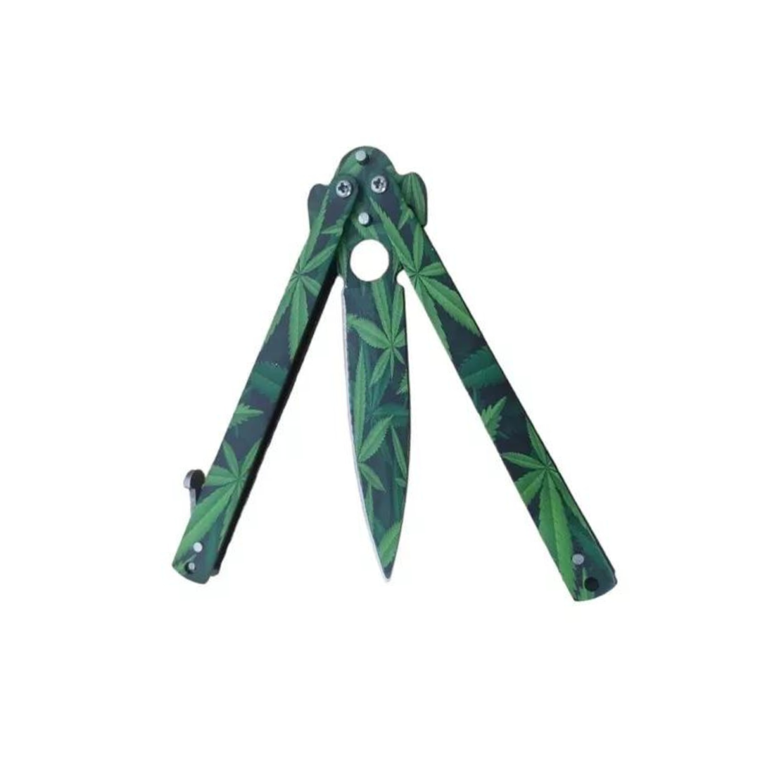 Cuchillo Navaja Mariposa Con Punta Supervivencia Con Filo